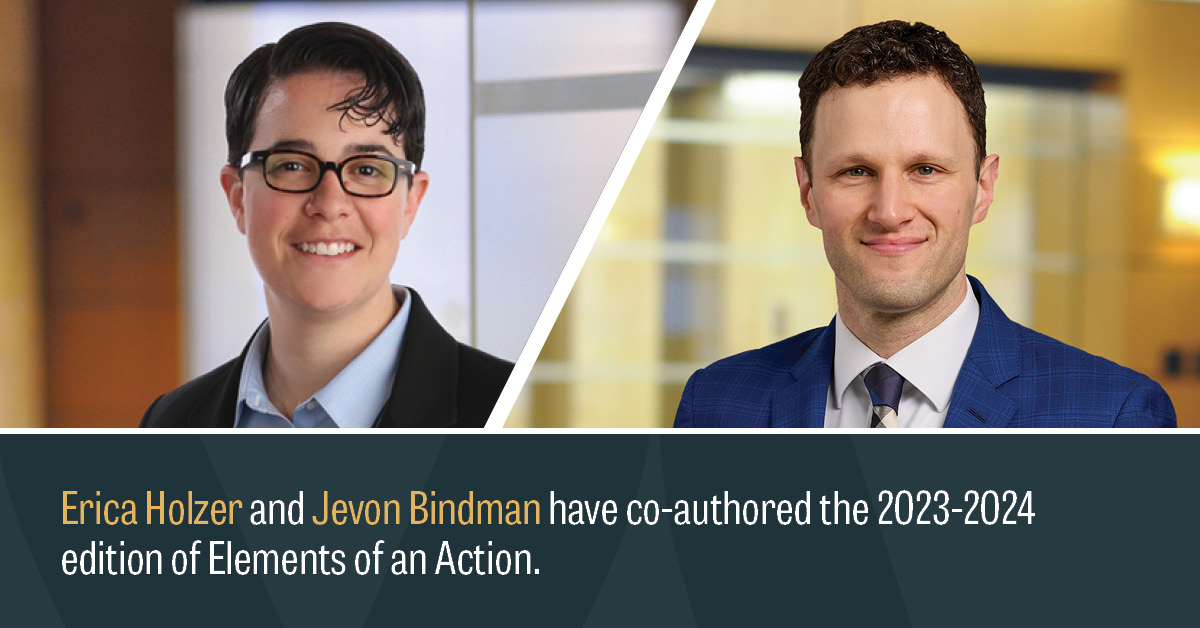 Erica Holzer and Jevon Bindman Co-Author 2023-2024 Edition of Elements ...