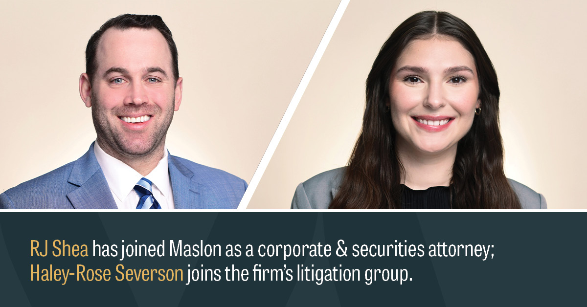 Maslon Welcomes Attorneys RJ Shea and Haley-Rose Severson to the Firm ...