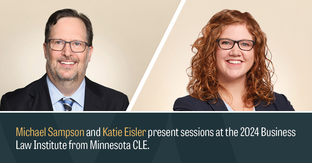 Michael Sampson and Katie Eisler to Present at 2024 Business Law ...