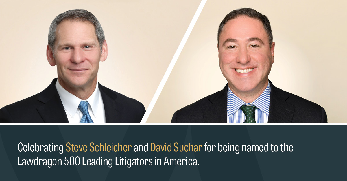 Steve Schleicher and David Suchar Recognized in the 2025 Lawdragon 500 ...